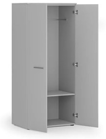 Kancelářská šatní skříň PRIMO GRAY, 1 police, šatní tyč, 1781 x 800 x 500 mm, šedá