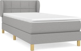 Box spring postel s matrací světle šedá 90x200 cm textil 3126773