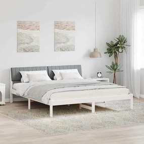 Rám postele s čelo Bílá a světle šedá 180 x 200 cm 3394357