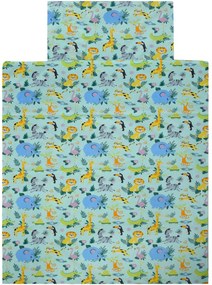 Bavlněné povlečení do postýlky JUNGLE JOY barevné Rozměr povlečení: 40 x 60 cm | 100 x 135 cm