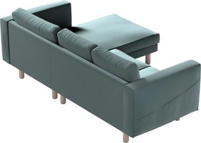 Potah na pohovku IKEA Norsborg 3-místná se šezlongem barva zelená látka sametová