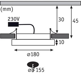 Paulmann 92946 - LED/11W IP23 Koup podhledové svítidlo AREO 230V