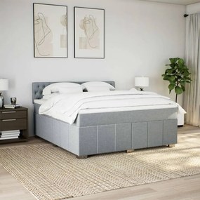 Box spring postel s matrací světle šedá 180 x 200 cm textil 3287154