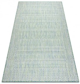 Dywany Łuszczów, Kusový koberec Sion Sisal Aztec 22184 green/blue/ecru – na ven i na doma, 80x150, zelená, chodba / předsíň
