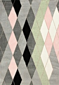 Koberec SLIM 8023 světle šedý / vícebarevný