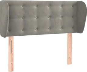 Čelo postele typu ušák světle šedé 83x23x78/88 cm samet 3117608