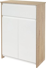 Kleankin Příruční skříňka do koupelny s 1 zásuvkou a 2 dveřmi - Koupelnový úložný kabinet pro obývací pokoj, koupelnu, ložnici - Moderní styl - Proti