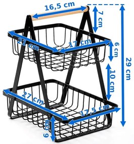 Patrový košík na ovoce Pulos II černý
