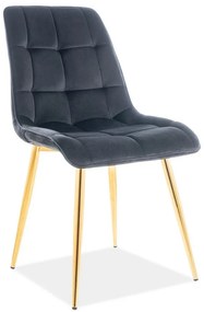 Jídelní čalouněná židle SIK VELVET černá/zlatá