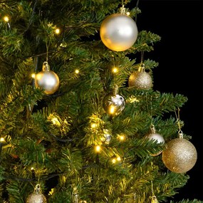 Umělý sklápěcí vánoční stromek se 150 LED a koulemi 120 cm 3210093