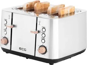 ECG ST 4767 Timber bílá / topinkovač / 1850 W / 4 topinky / 7 stupňů o