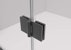 CERANO - Sprchový kout Volpe Duo L/P - černá matná, transparentní sklo - 90x90 cm - skládací
