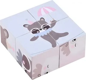 Dřevěné kostky Zvířátka / 4 kostky