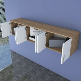 Nástěnná skříňka Ema White and Walnut