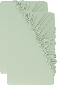 Livarno® Žerzejové napínací prostěradlo, 180–200 x 200 cm, 2 kusy (zelená)