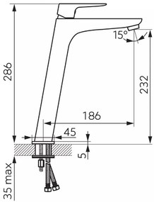 Ferro Vitto Verdeline, vysoká umyvadlová baterie, chrom lesklý, BVI2LVL