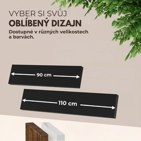Nástěnná police FIGO + konzole, 90cm, černá Casaria