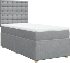 Box spring postel s matrací světle šedá 90x190 cm textil 3291149