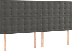 Box spring postel s matrací tmavě šedá 160x200 cm samet 3138092