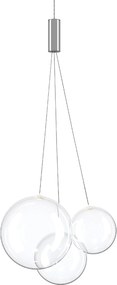Lodes 16410 0030 Random, závěs z čirého foukaného skla, 3x1W LED 3000K, šířka 29cm