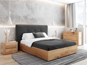 Dubová postel Portofino s rámem a úložným kontejnerem 160x200