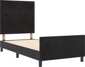 Postel s boxspringem s čelo Černá 90 x 200 cm samet 3344917