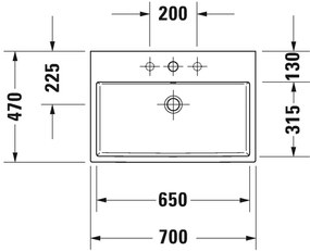 Duravit Vero Air - Umyvadlo broušené, 70x47 cm, bílá 2350700027