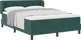 Postel s boxspringem s čelo Tmavě zelená 140 x 200 cm samet 3340391