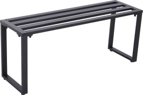 Outsunny sada venkovního nábytku 3-dílná pevná zahradní souprava se stolem a 2 kovovými lavicemi černá 110 x 55 x 70 cm