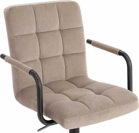 LuxuryForm DESIGN Otočná židle VERONA BLACK VELUR na černém talíři - latte