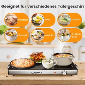 Costway Ohřívací talíř Elektrický ohřívač potravin s funkcí ohřevu 50 - 120 ℃