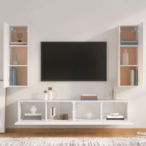 4dílný set TV skříněk bílý kompozitní dřevo 3114198