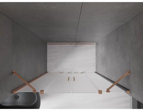 Mexen Velar Duo, posuvné sprchové dveře do otvoru 160 cm, 8mm sklo námraza, měděná matná, 871-160-000-32-65