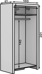 ADRK Furniture Dvoudveřová skříň CESIRO