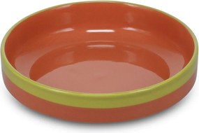 Zelený/oranžový hluboký talíř z kameniny ø 21 cm Duo – ONA