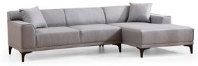 Designová rohová sedačka Dellyn 250 cm světle šedá - pravá