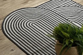 Koberec ORGANIC 2131 geometrický, krémový / černý / naturální