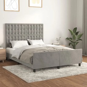 Rám postele bez matrace světle šedý 140 x 200 cm samet 3126001