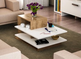 Casarredo - Komfort nábytek Konferenční stolek KNOB bílá/ořech