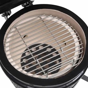 Zahradní gril a udírna 2 v 1 Kamado keramický 56 cm černý 316093