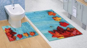 Bellatex Koupelnová a WC předložka Javorové listy 3D SADA 60 x 100 cm + 60 x 50 cm