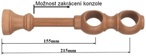 GARNÝŽE-HEBR Garnýž dřevěná dub dvojitá 300 cm