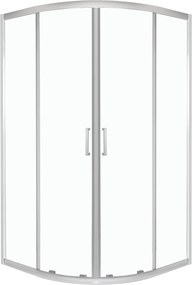 Novoterm Čtvrtkruhový sprchový kout NV-Aruba GL CHR 80 SV, chrom/transparent + hluboká vanička bílá