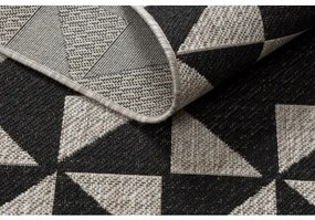 Dywany Luszczow Kusový koberec SIZAL FLOORLUX 20489 stříbrný / Černá TROJÚHELNÍK Rozměr koberce: 160 x 230 cm