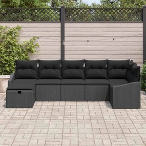 Set pohovek 7 ks Černá polyratan 3359302