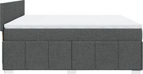 Box spring postel s matrací tmavě šedá 200x200 cm textil 3289469