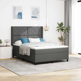 Postel s boxspringem s polštářem Tmavě šedá 200 x 140 cm textil 3341708