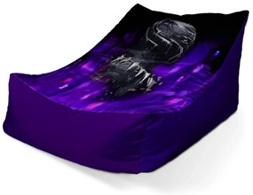 Sablio Sedací vak Lounge BLACK PANTHER Fialová luminescence - 80 x 95 x 50 cm
