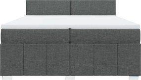 Box spring postel s matrací tmavě šedá 200x200 cm textil 3289469