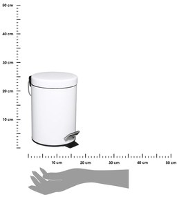 Odpadkový koš Round, bílá, 3L